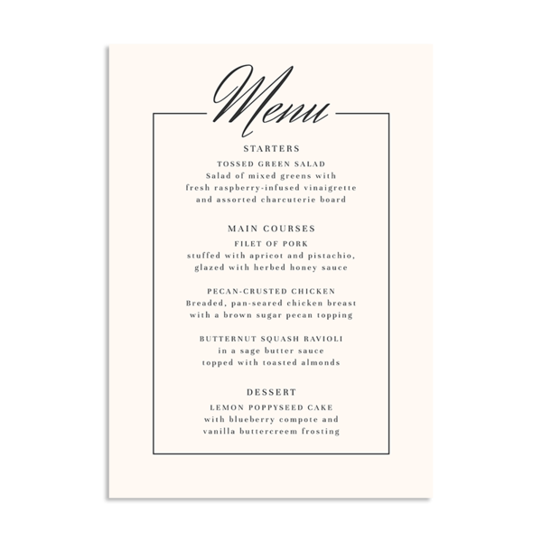 Formal Frame Menu | Photo Card | FOREVER.com