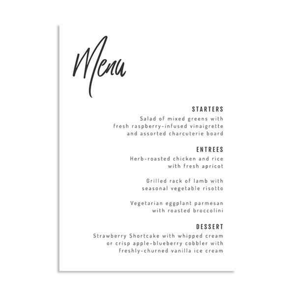 Simply Stylish Menu | Photo Card | FOREVER.com