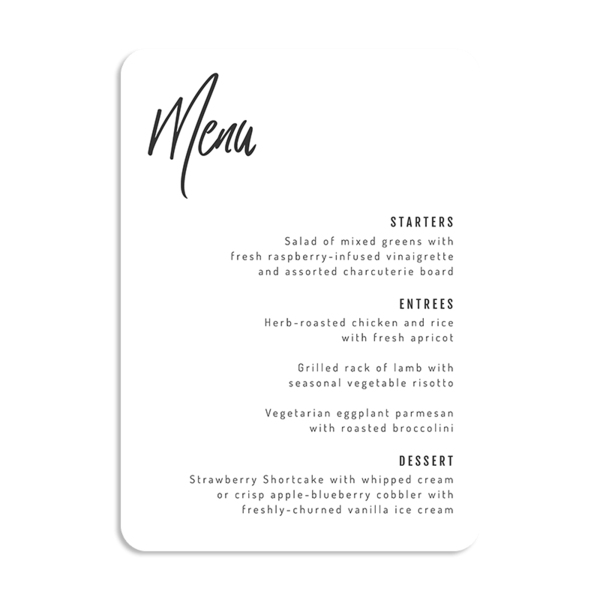 Simply Stylish Menu | Card