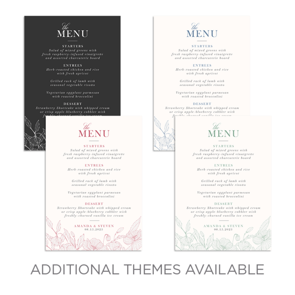 Botanical Border Menu | Card