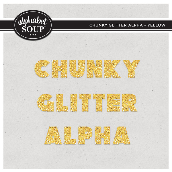 Chunky Glitter Alpha - Yellow | Digital Art