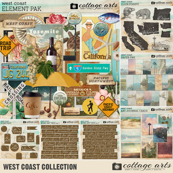 West Coast Word Art Tags 1 | Digital Art