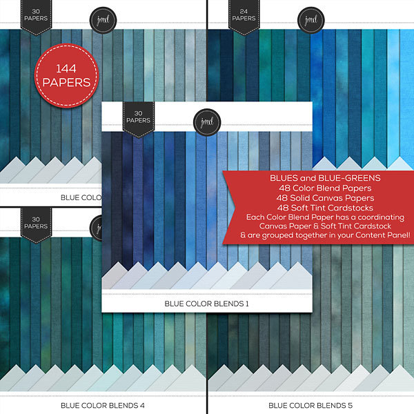 Watercolor Toolbox & Blue Color Blends Bundle | Digital Art