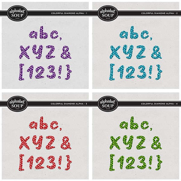 Colorful Diamond Alpha Bundle | Digital Art