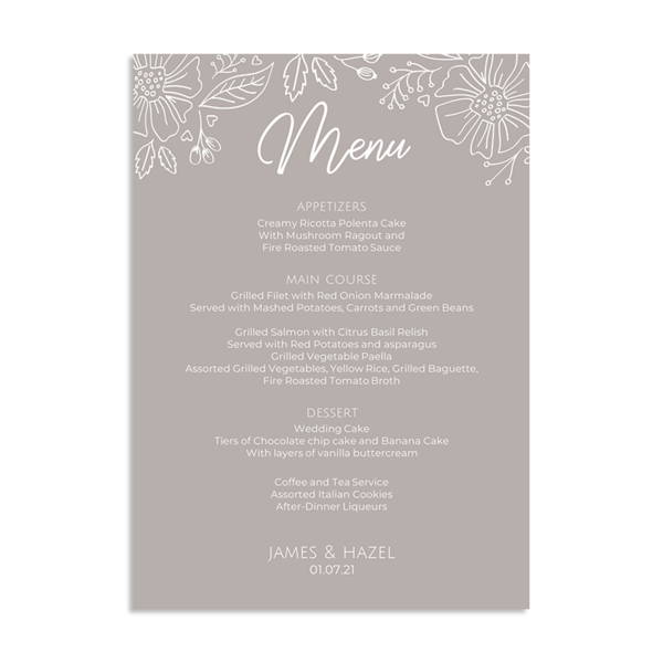 Always & Forever Wedding Menu | Photo Card | FOREVER.com