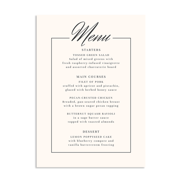 Formal Frame Menu | Photo Card | FOREVER.com