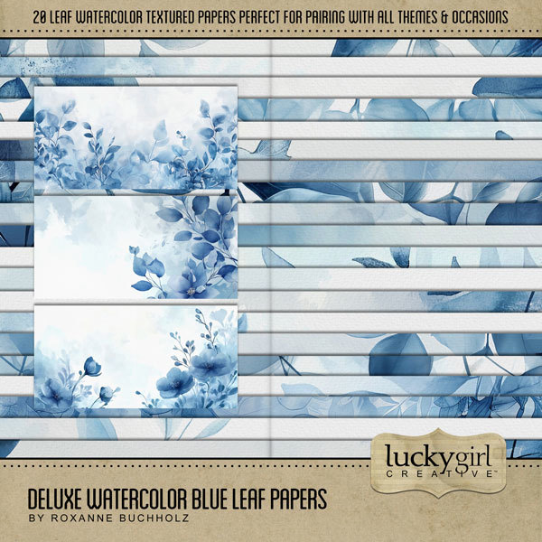 Deluxe Watercolor Leaf Papers Bundle | Digital Art