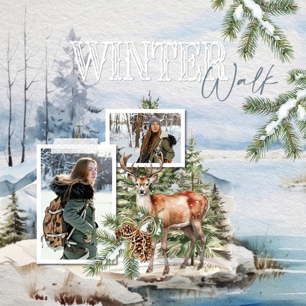Winter Landscape Watercolor Papers | Digital Art