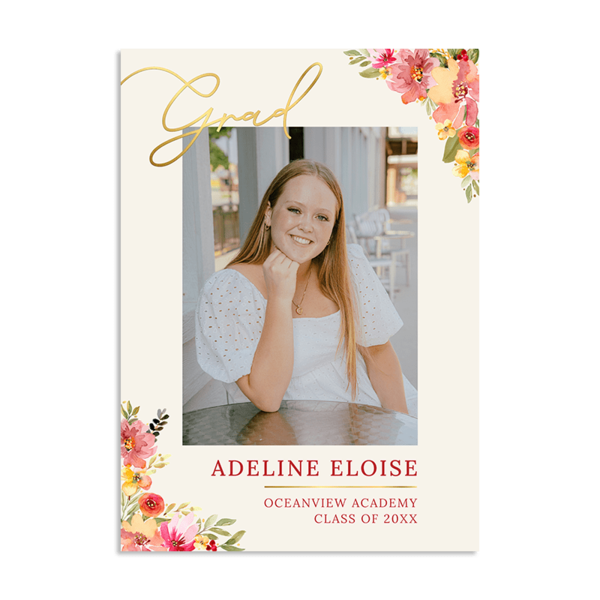 Floral Graduate | Photo Card | FOREVER.com