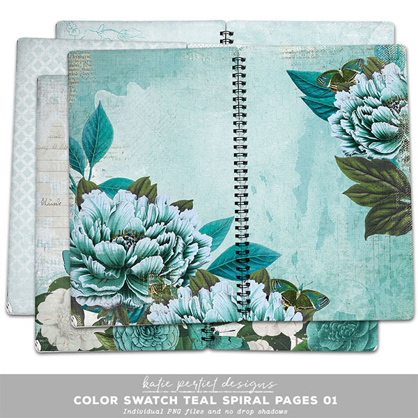 Color Swatch Teal Scrapbook Bundle | Digital Art