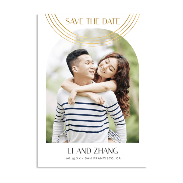 Gilded Arch Save the Date | Photo Card | FOREVER.com