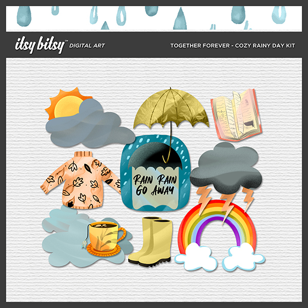 Together FOREVER - Cozy Rainy Day Kit | Digital Art